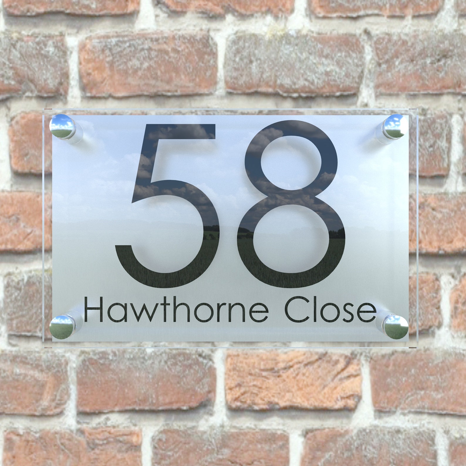 Modern Contemporary Property Number Door Sign Plaque (PRESA4-27B-S-C ...