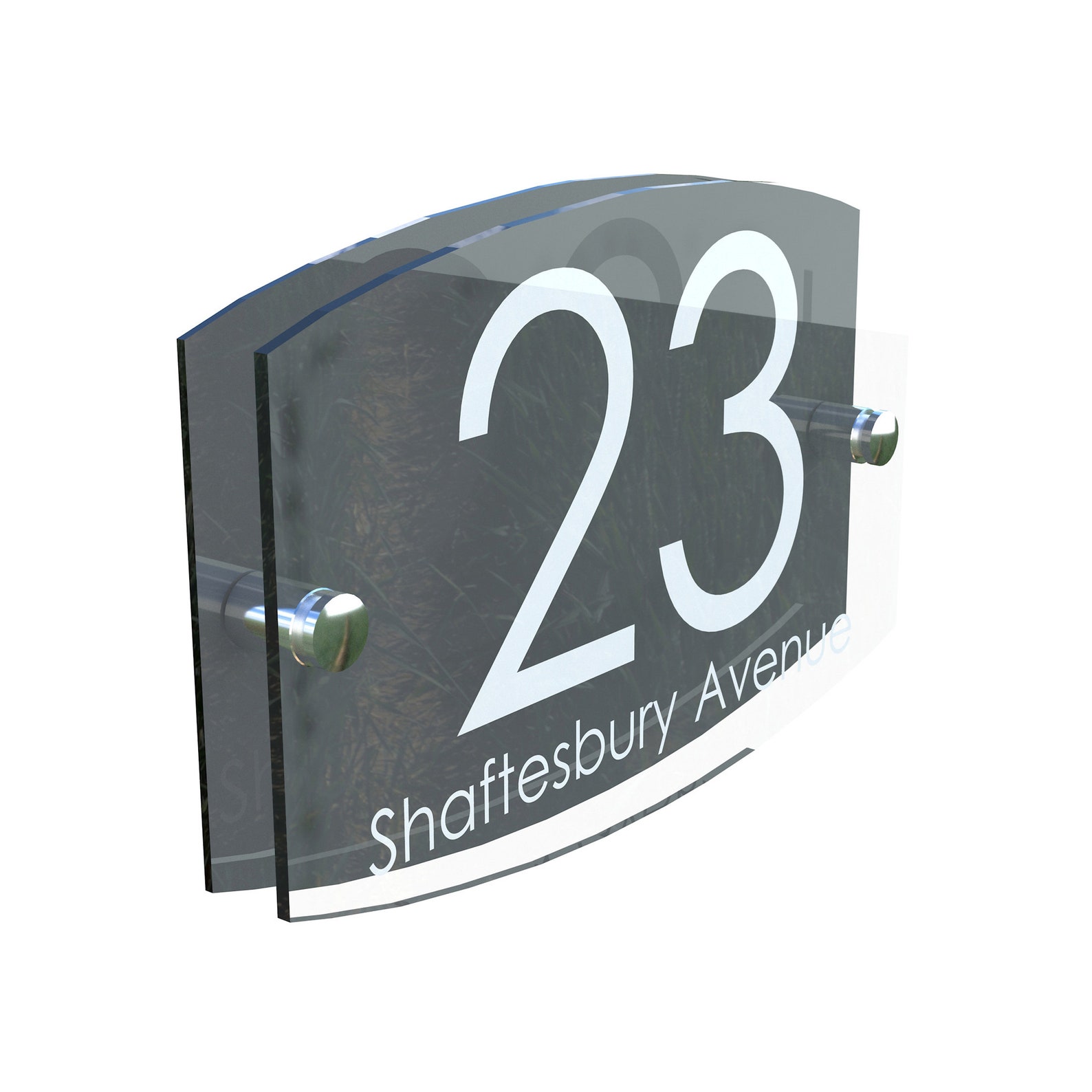 K Smart Sign Modern House Signs Plaque Door Number Street Glass Effect ...