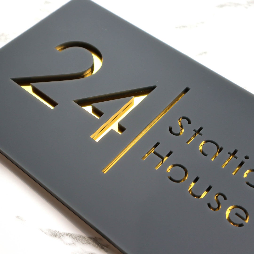 K Smart Sign | Bellissima H2 | Laser Cut Matt Dark Gray Anthracite ...
