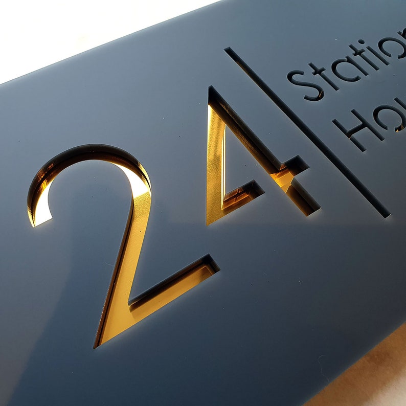 K Smart Sign Bellissima H2 Laser Cut Matt Dark Gray | Etsy