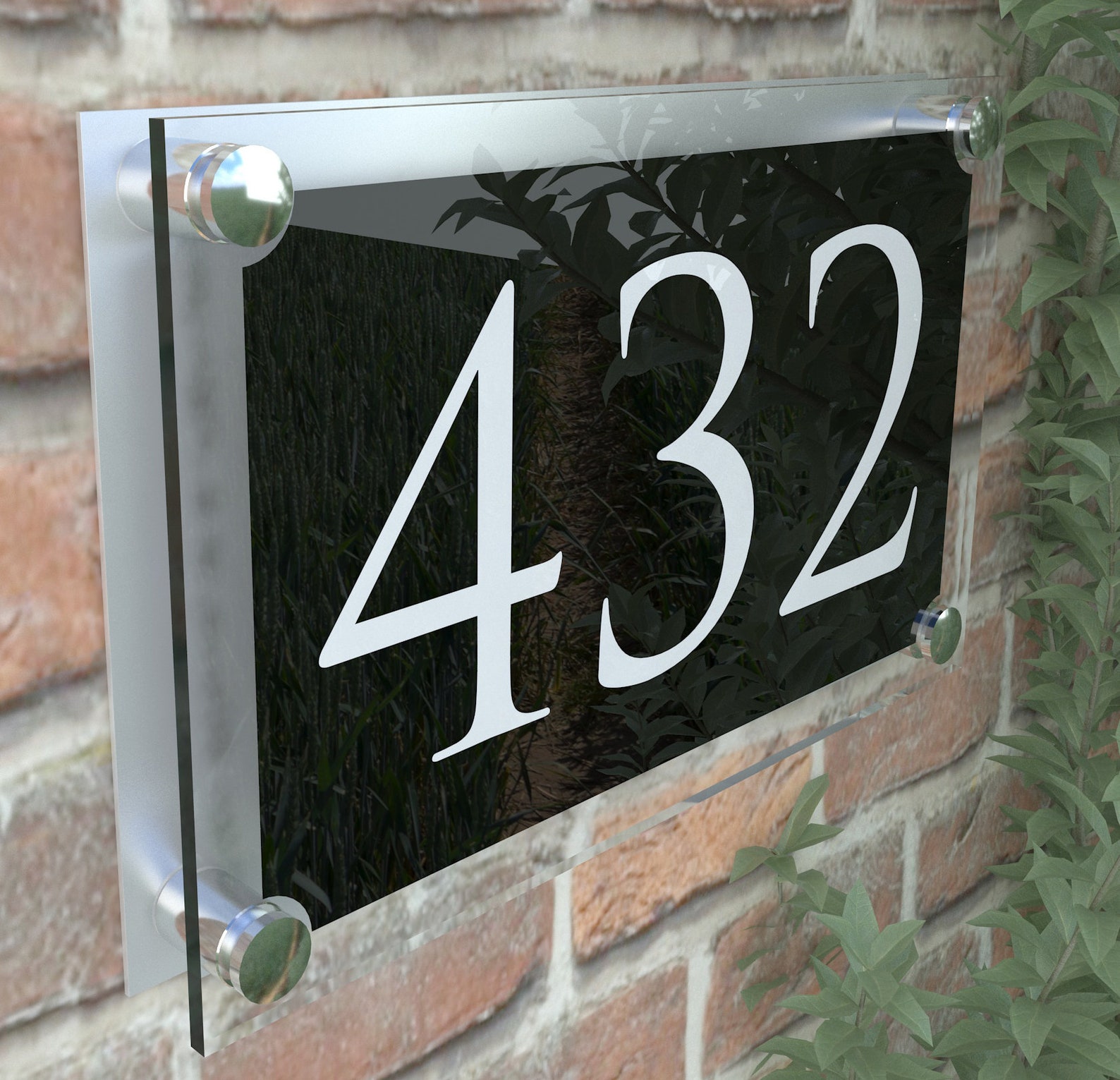 Acrylic & Aluminium House Signs Door Number PARA4-28WB-S-C | Etsy UK