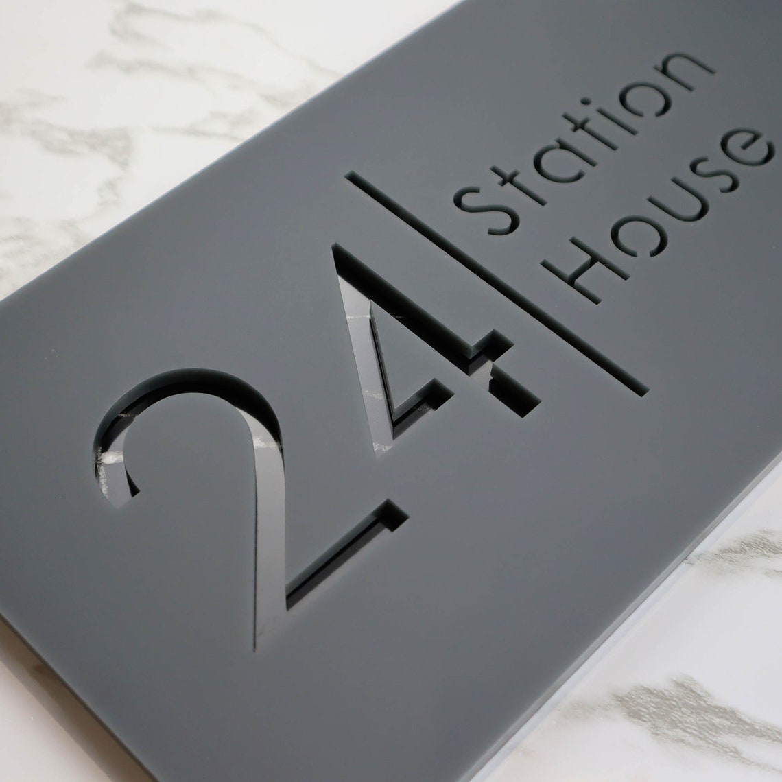 K Smart Sign | Bellissima H2 | Laser Cut Matt Dark Gray Anthracite ...