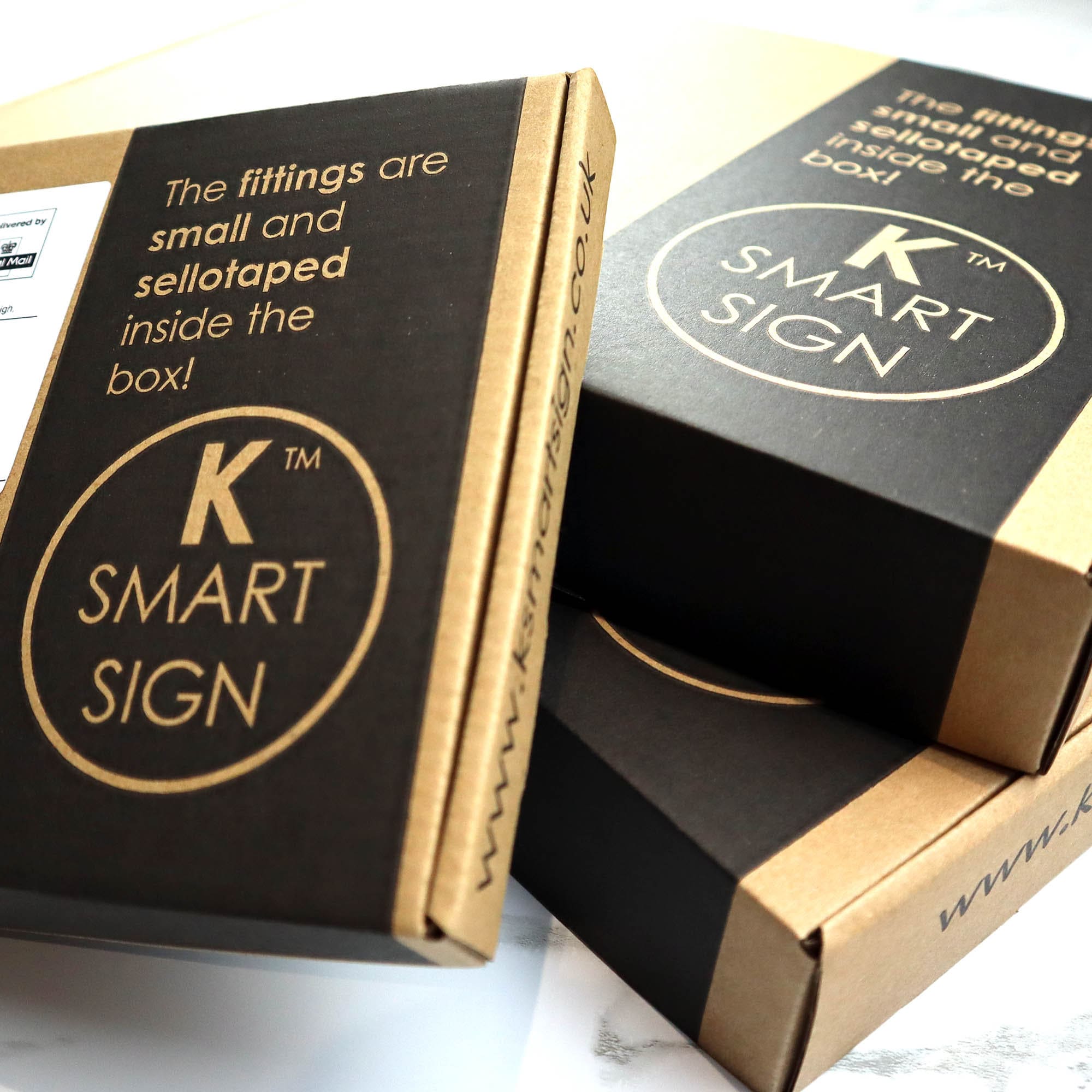 K Smart Sign | Laser Cut Matt White & Gold Mirror Personalised Door ...