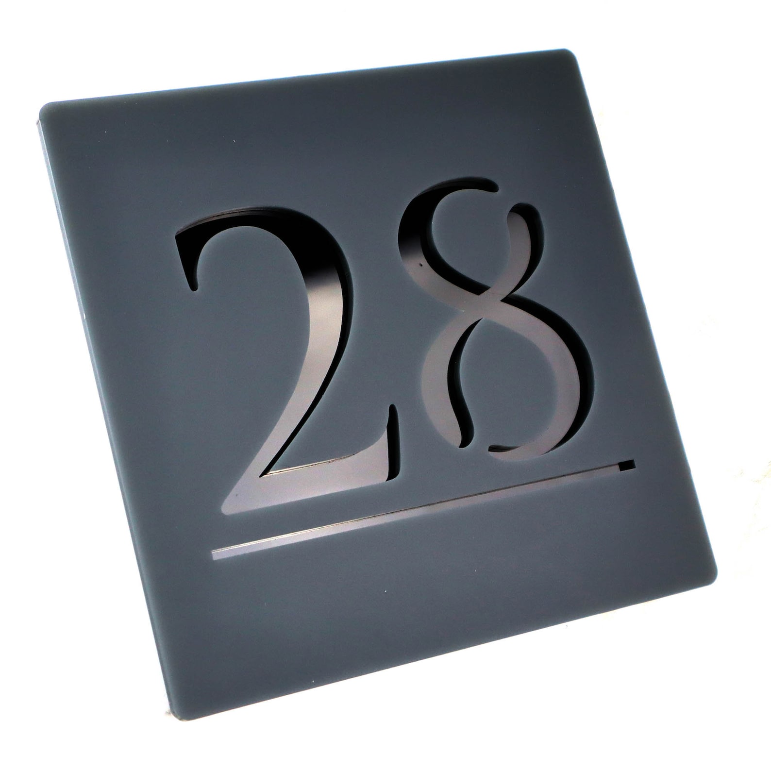 K Smart Sign | Bellissima S1 | Laser Cut Matt Gray & Black Mirror ...