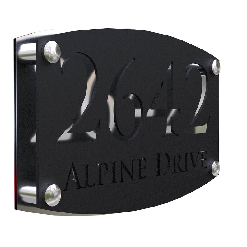 K Smart Sign | Carino | Laser Cut House Signs Number Matt Black Acrylic ...