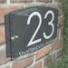 K Smart Sign Modern House Signs Plaque Door Number Street Glass Effect ...