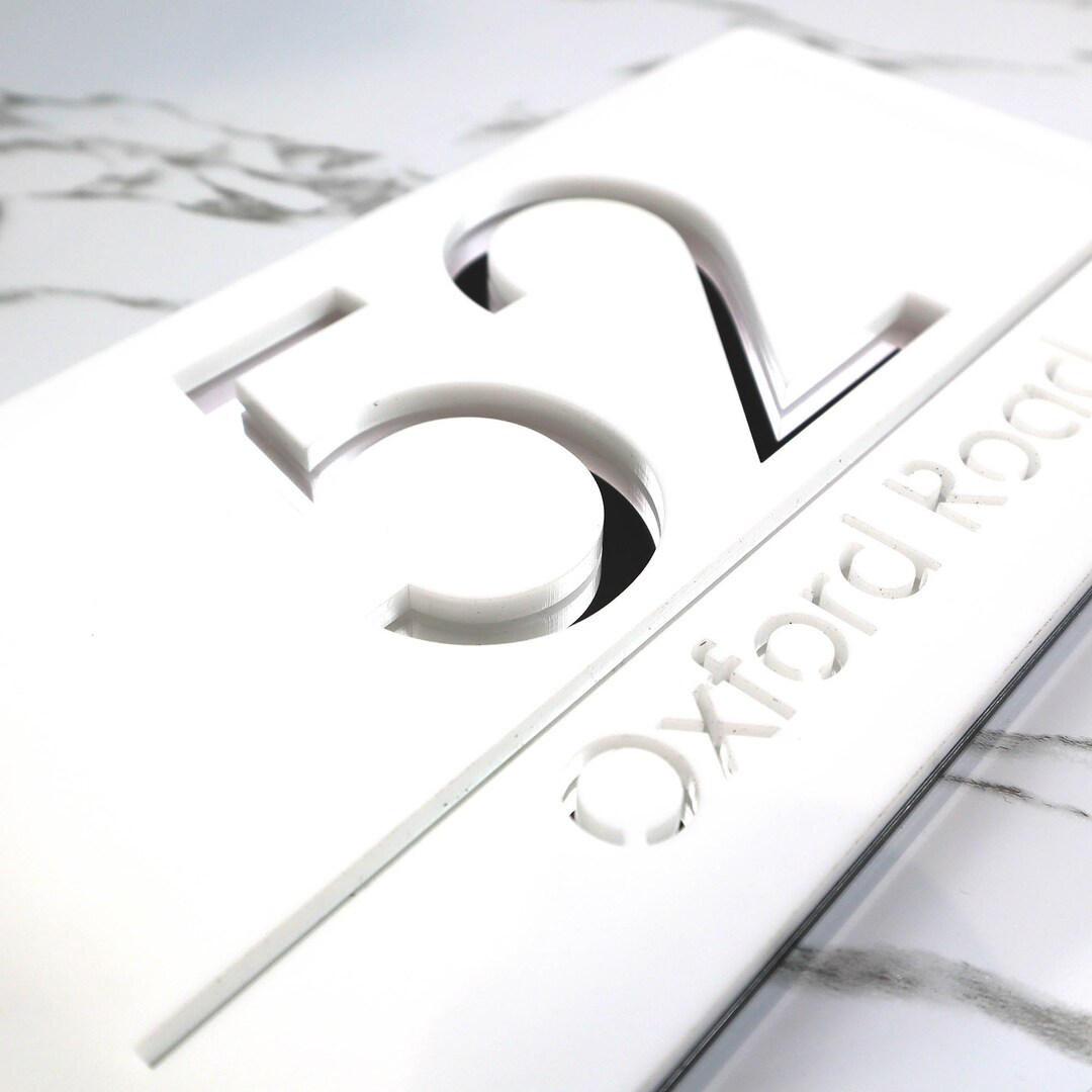K Smart Sign | Laser Cut Matt White & Rose Silver Mirror Personalised ...