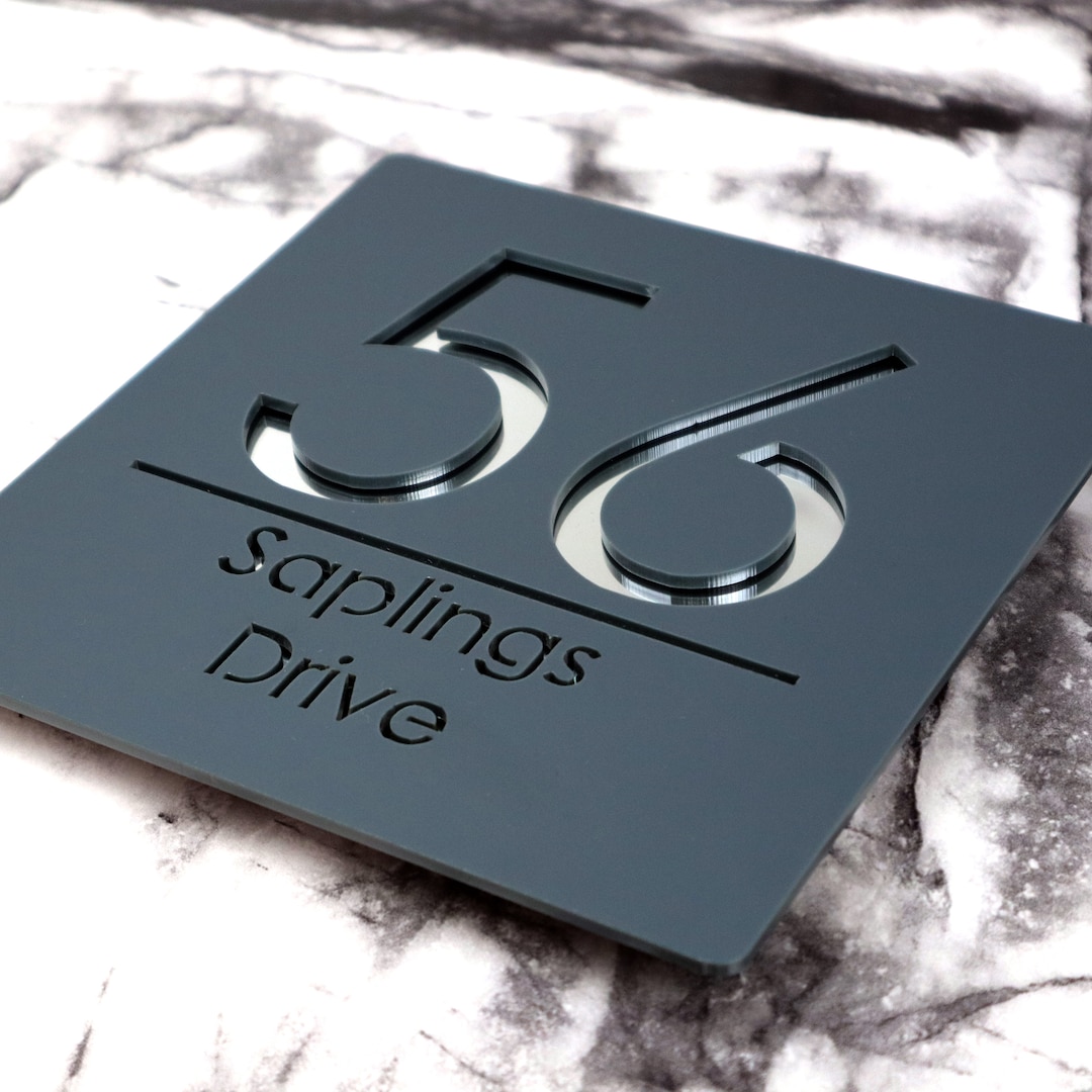 K Smart Sign | Bellissima S1 F31 | Laser Cut Matt Grey & Silver Mirror ...