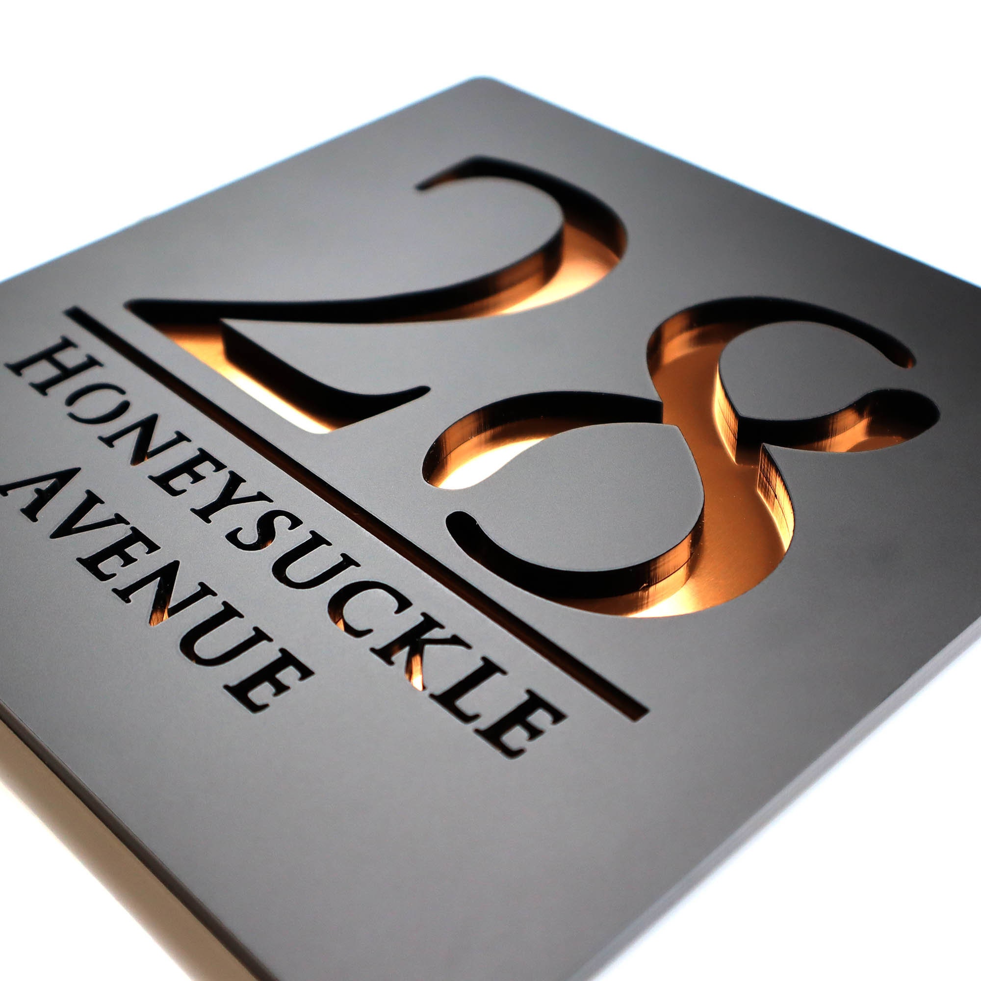 K Smart Sign Bellissima S1 Laser Cut Matt Black & Copper - Etsy UK