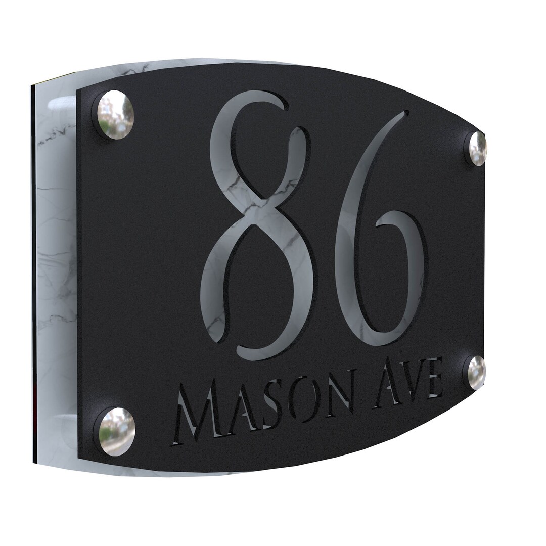 K Smart Sign | Carino | Laser Cut House Signs Numbers Matt Black ...