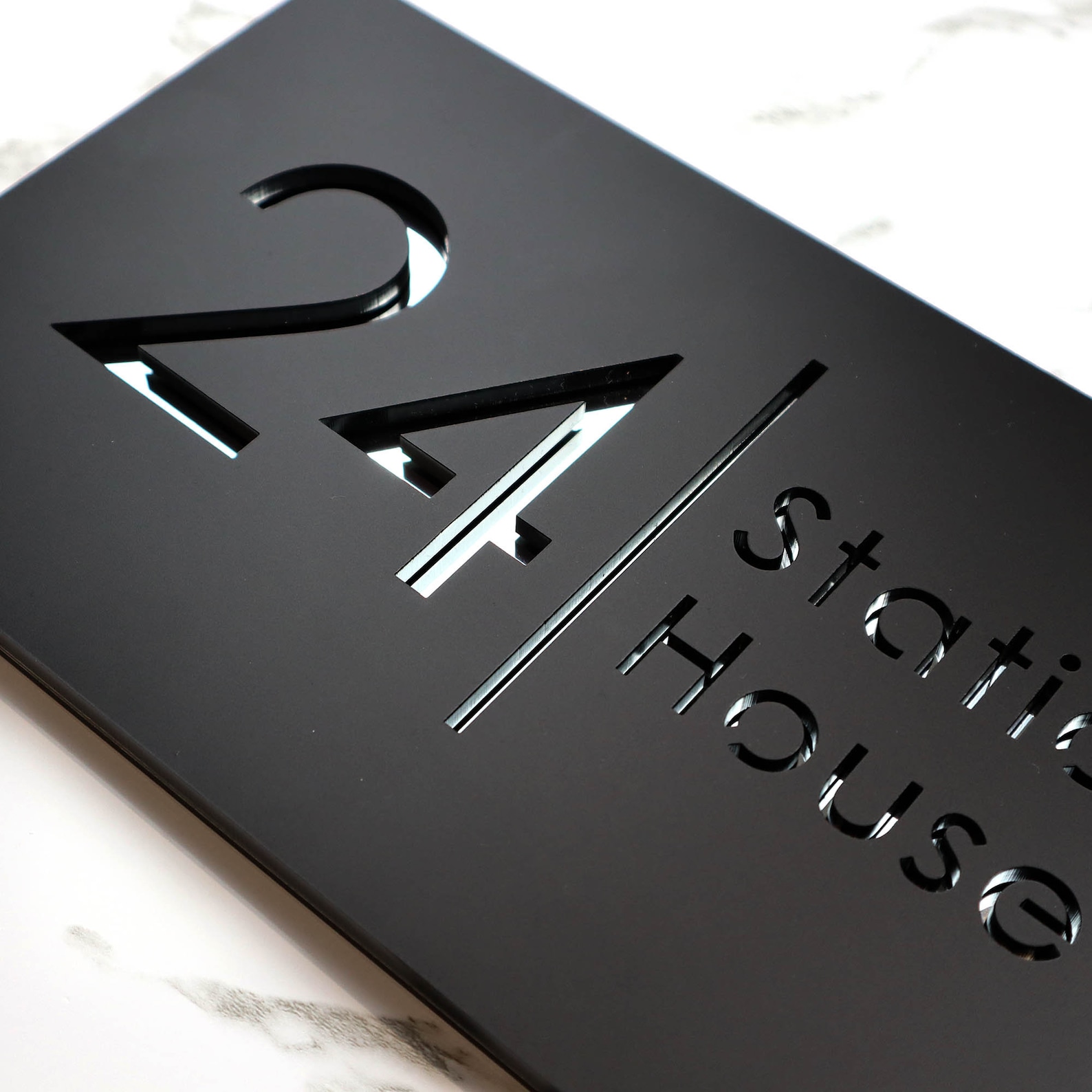 K Smart Sign Bellissima H2 Laser Cut Matt Black & Silver - Etsy UK