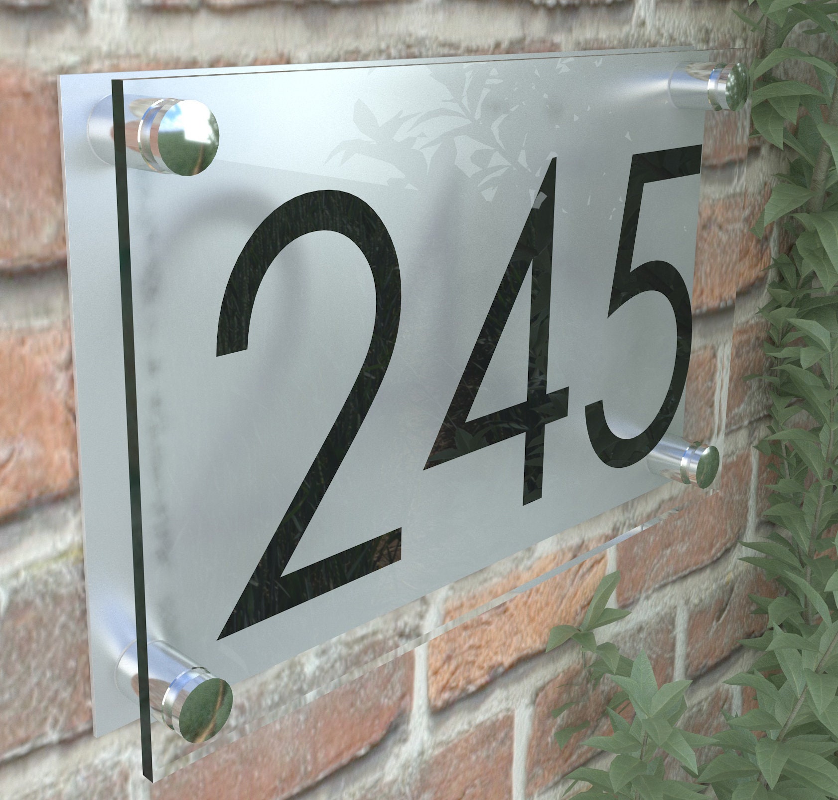 Modern Contemporary Property Number Door Sign Plaque (PRESA4-27B-S-C ...