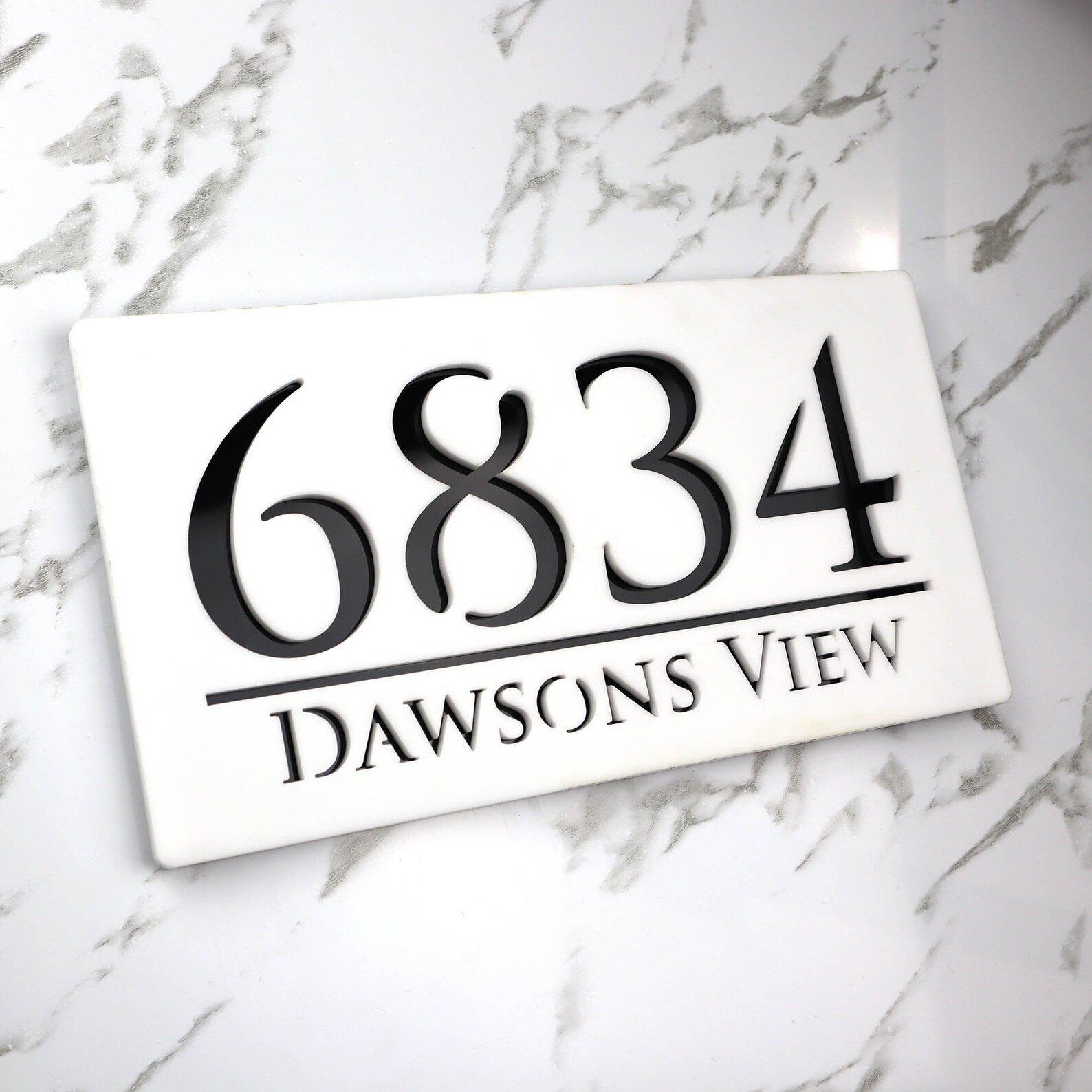K Smart Sign | Bellissima H3 | Laser Cut Matt White & Black Mirror ...
