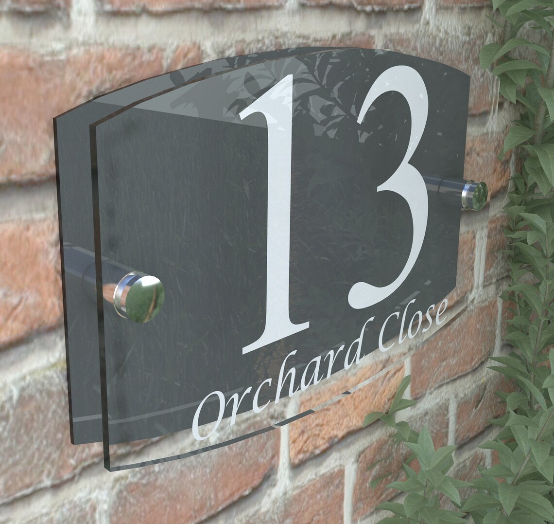 K Smart Sign Modern House Signs Plaque Door Number Street | Etsy UK