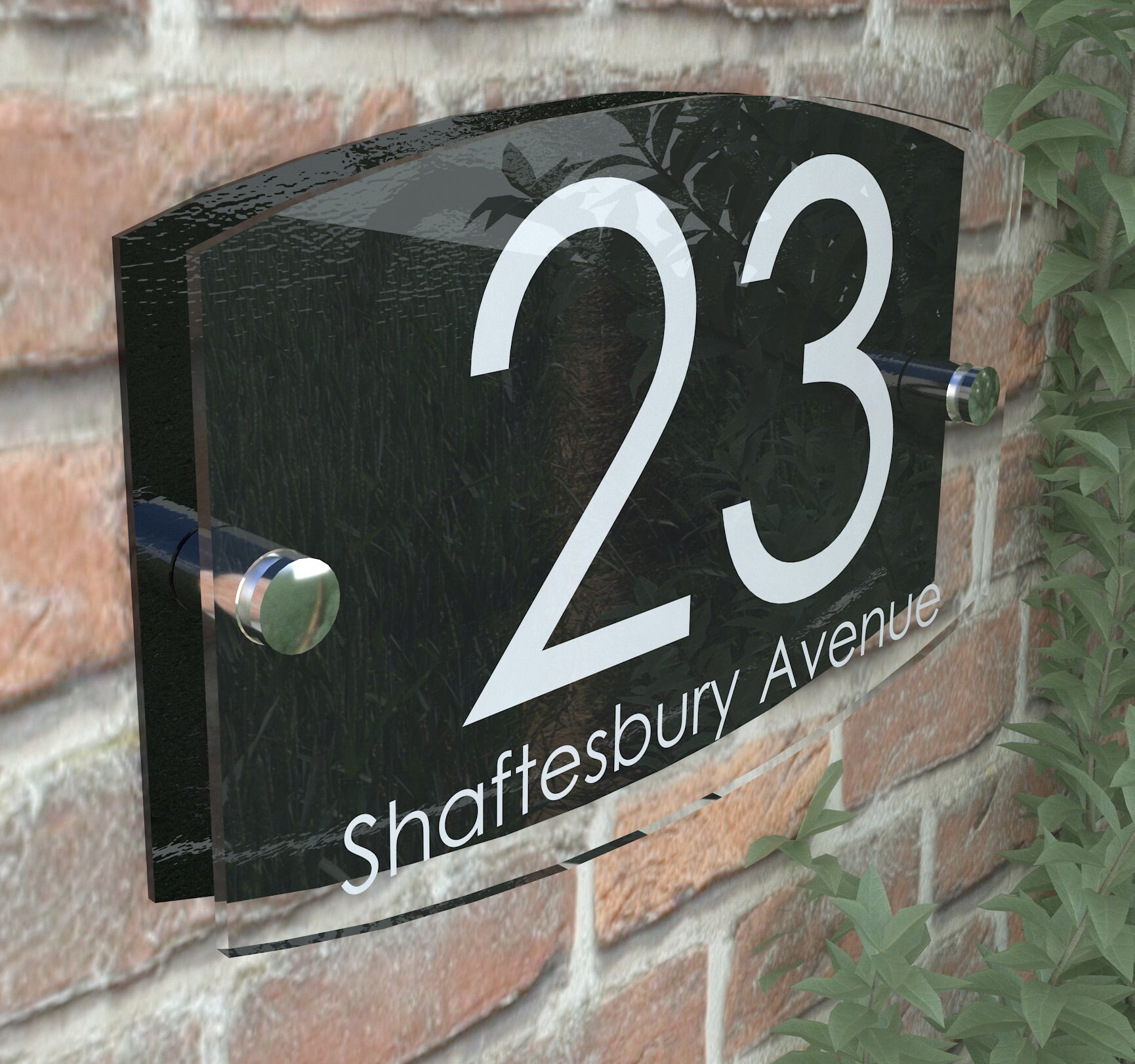 Modern Contemporary Property Number Door Sign Plaque (EMA5-27W-B-C) - Etsy