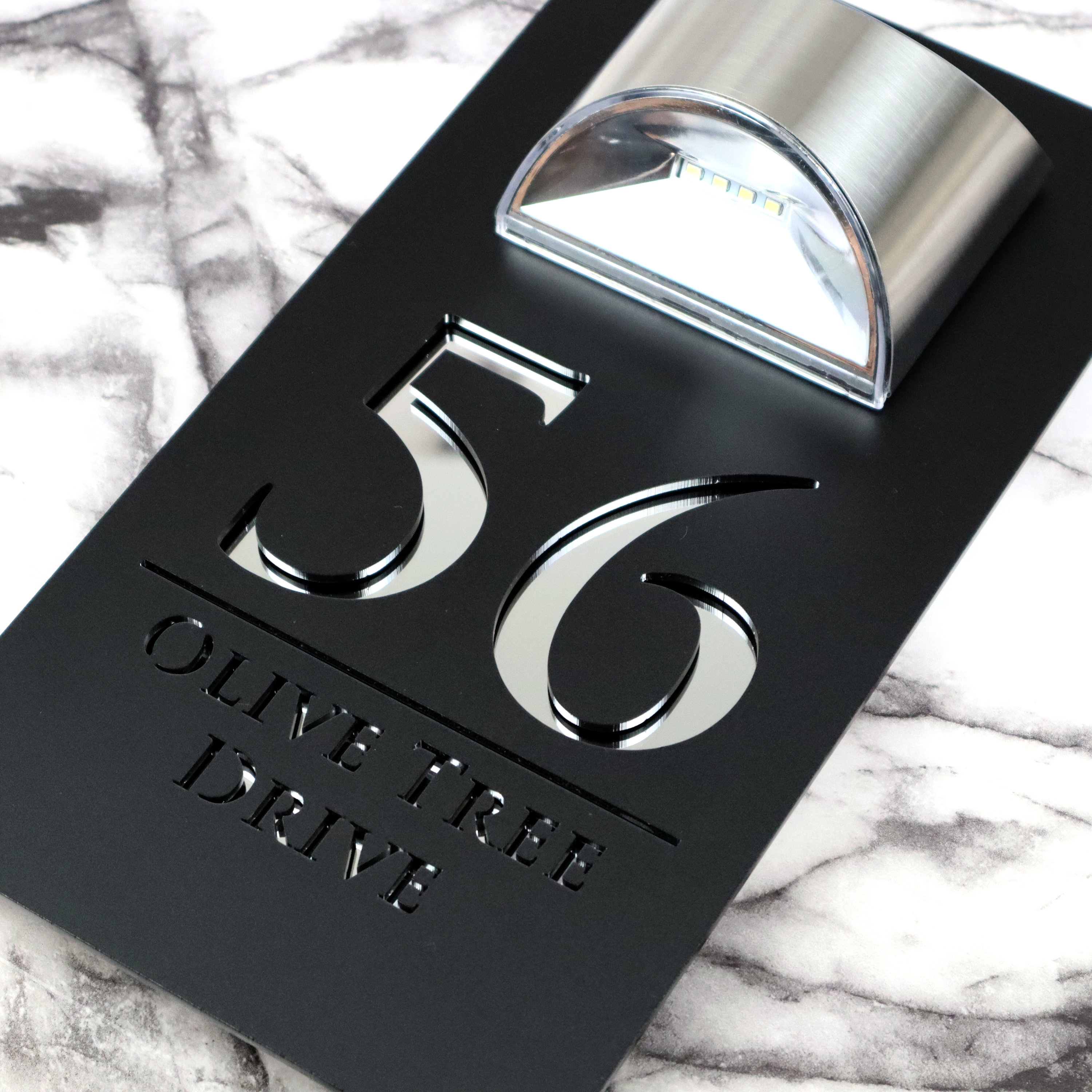 Modern Black Mirror House Sign With Light Contemporary Mirror Marble ...