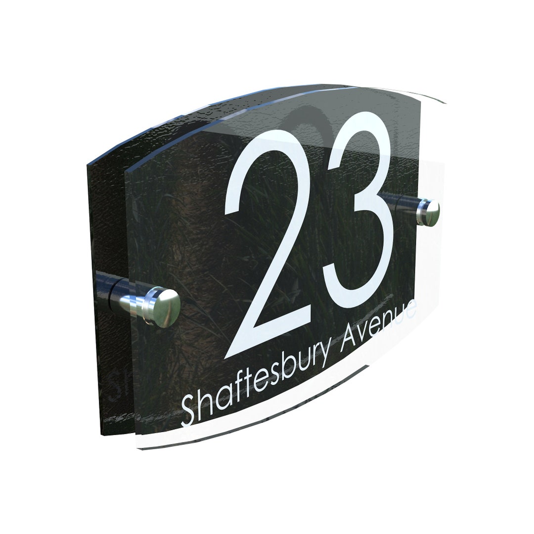 Modern Contemporary Property Number Door Sign Plaque (EMA5-27W-B-C) - Etsy