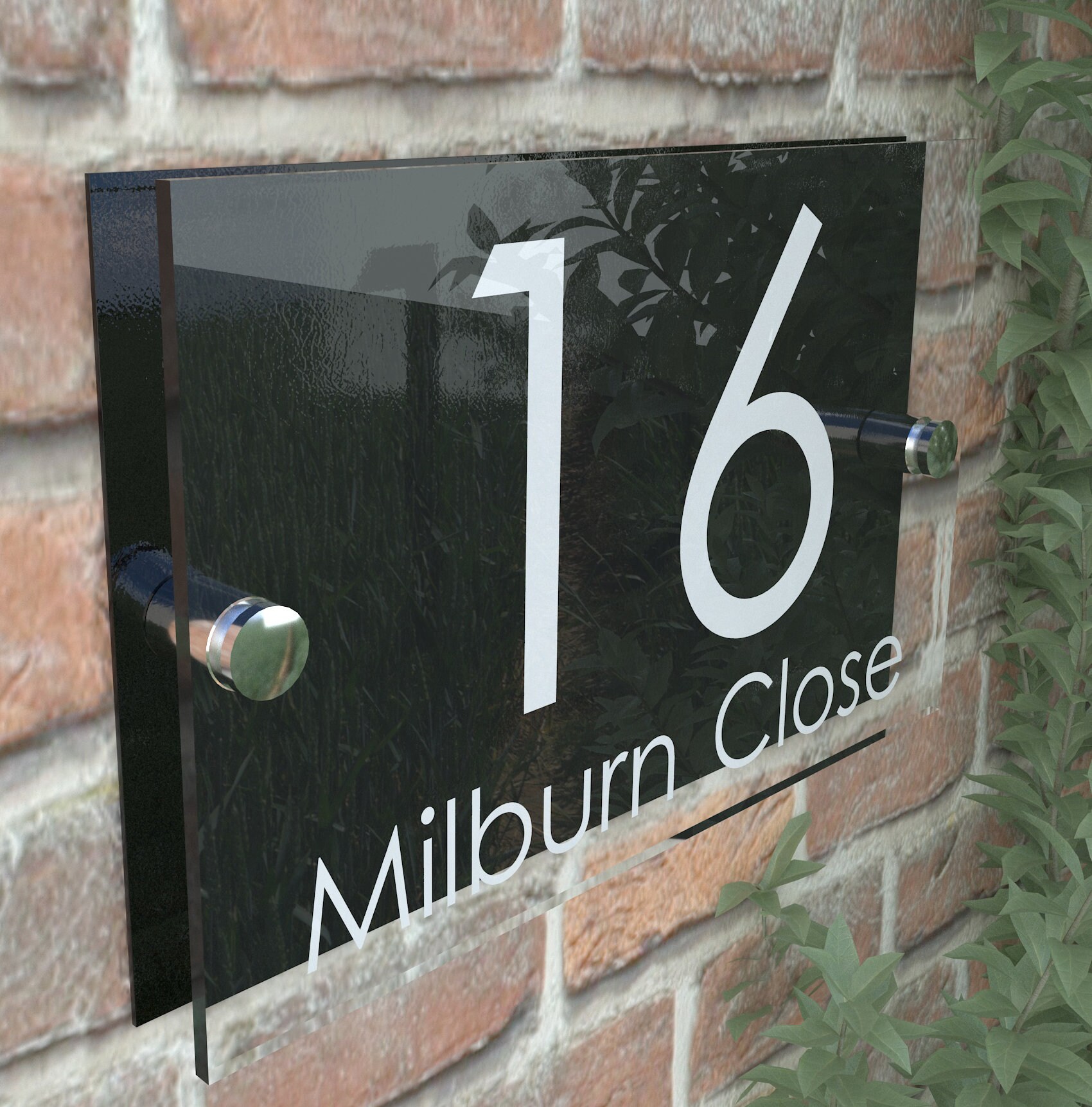 Modern Contemporary Property Number Door Sign Plaque (PRESA5-27W-B-C ...