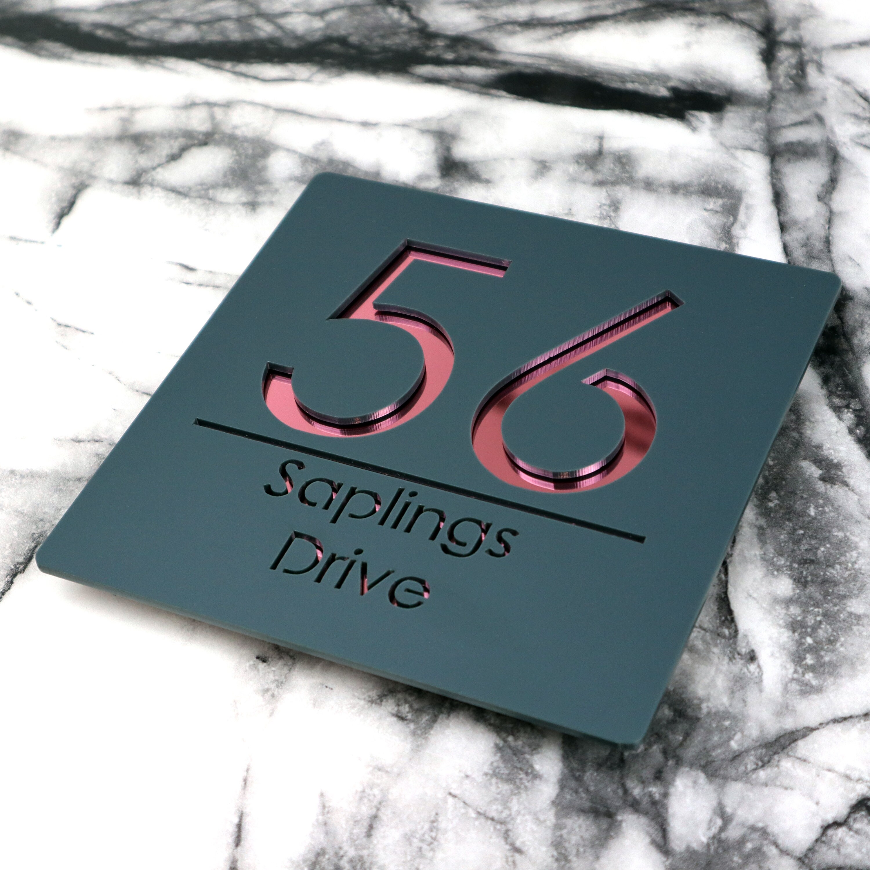 K Smart Sign | Bellissima S1 F31 | Laser Cut Matt Grey & Rose Gold ...