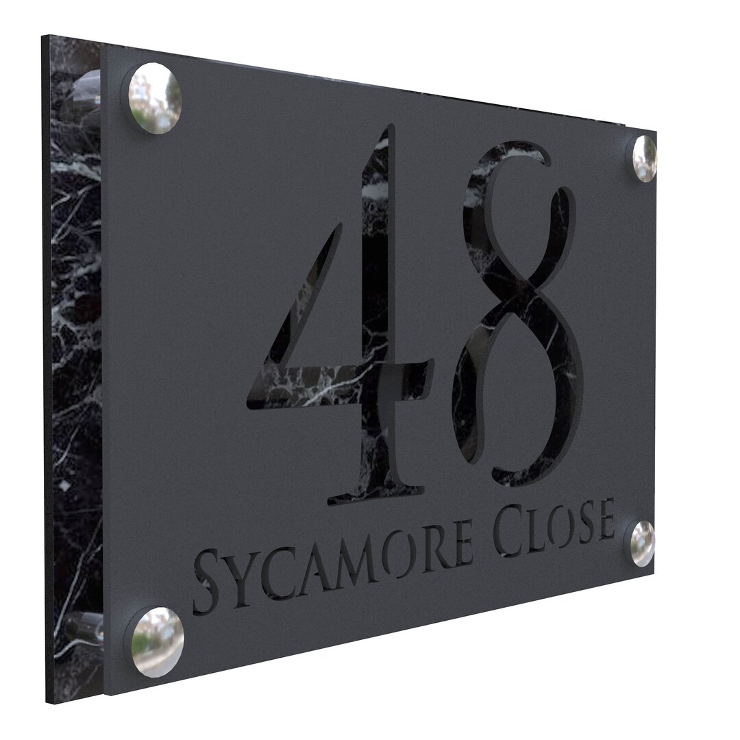 K Smart Sign | Simpatico | Laser Cut House Sign Number Matt Gray ...