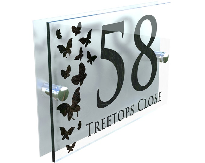 Acrylic & Aluminium Personalised Wall Plaque House Number - Etsy