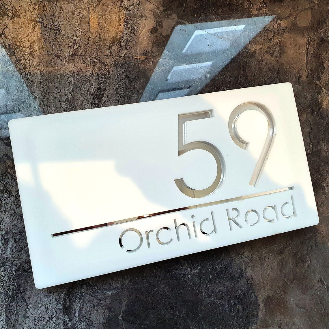 K Smart Sign Bellissima H1 Laser Cut Matt White & Silver - Etsy