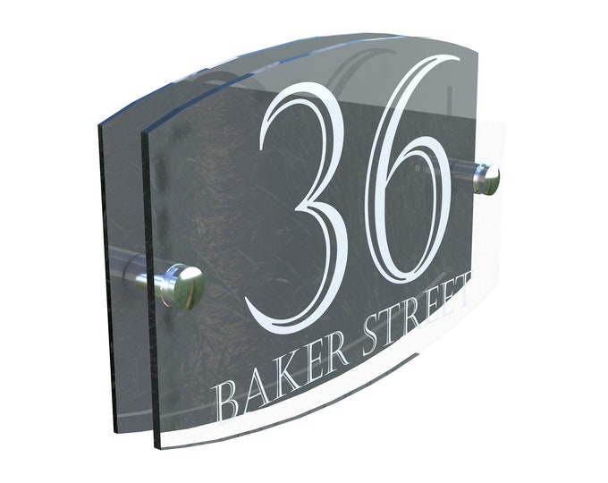 K Smart Sign Modern House Signs Plaque Door Number Street - Etsy