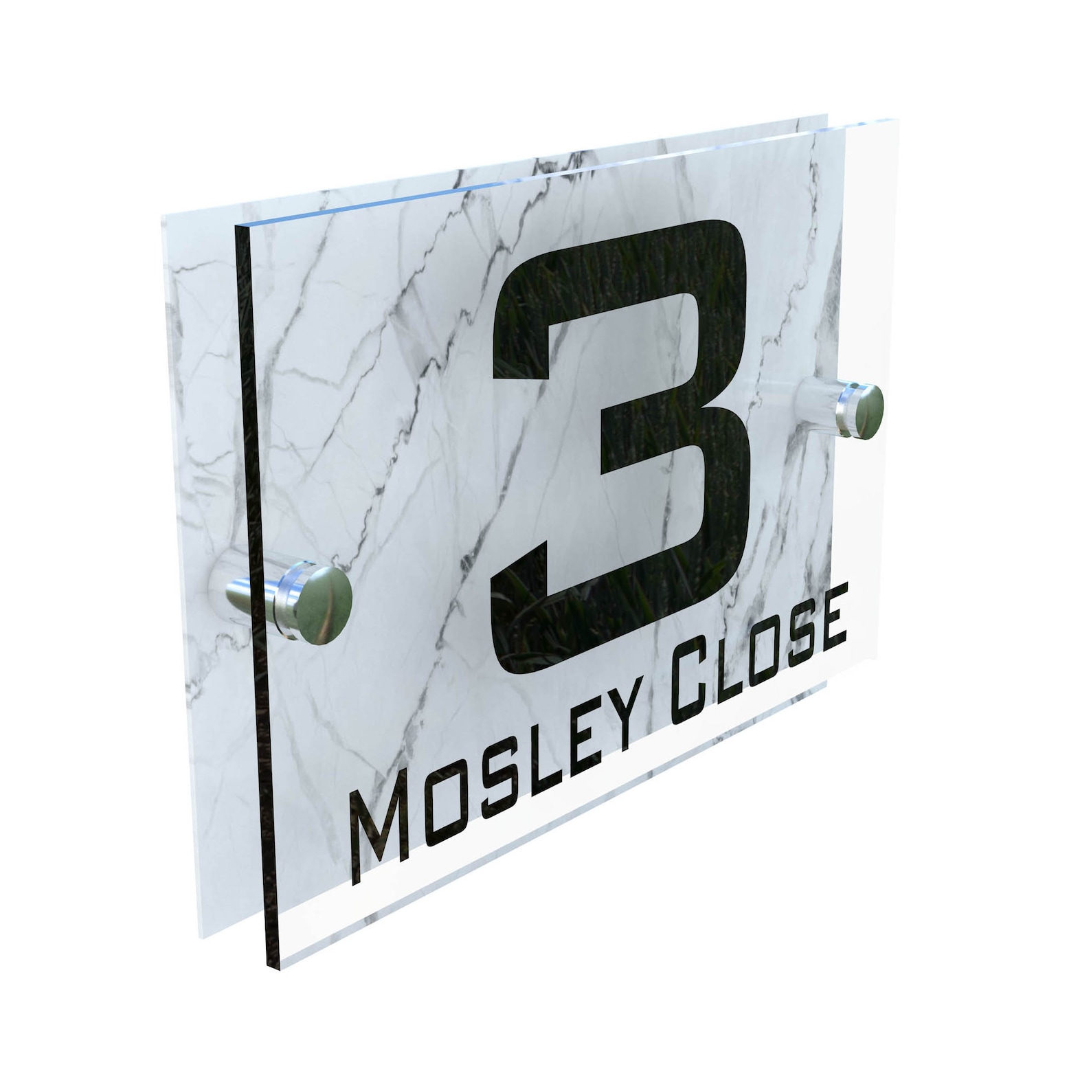 Contemporary Square House Sign Door Number Acrylic Door Sign Bespoke ...