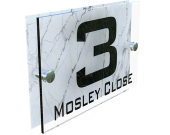 K Smart Sign Modern House Signs Plaque Door Number Street - Etsy UK