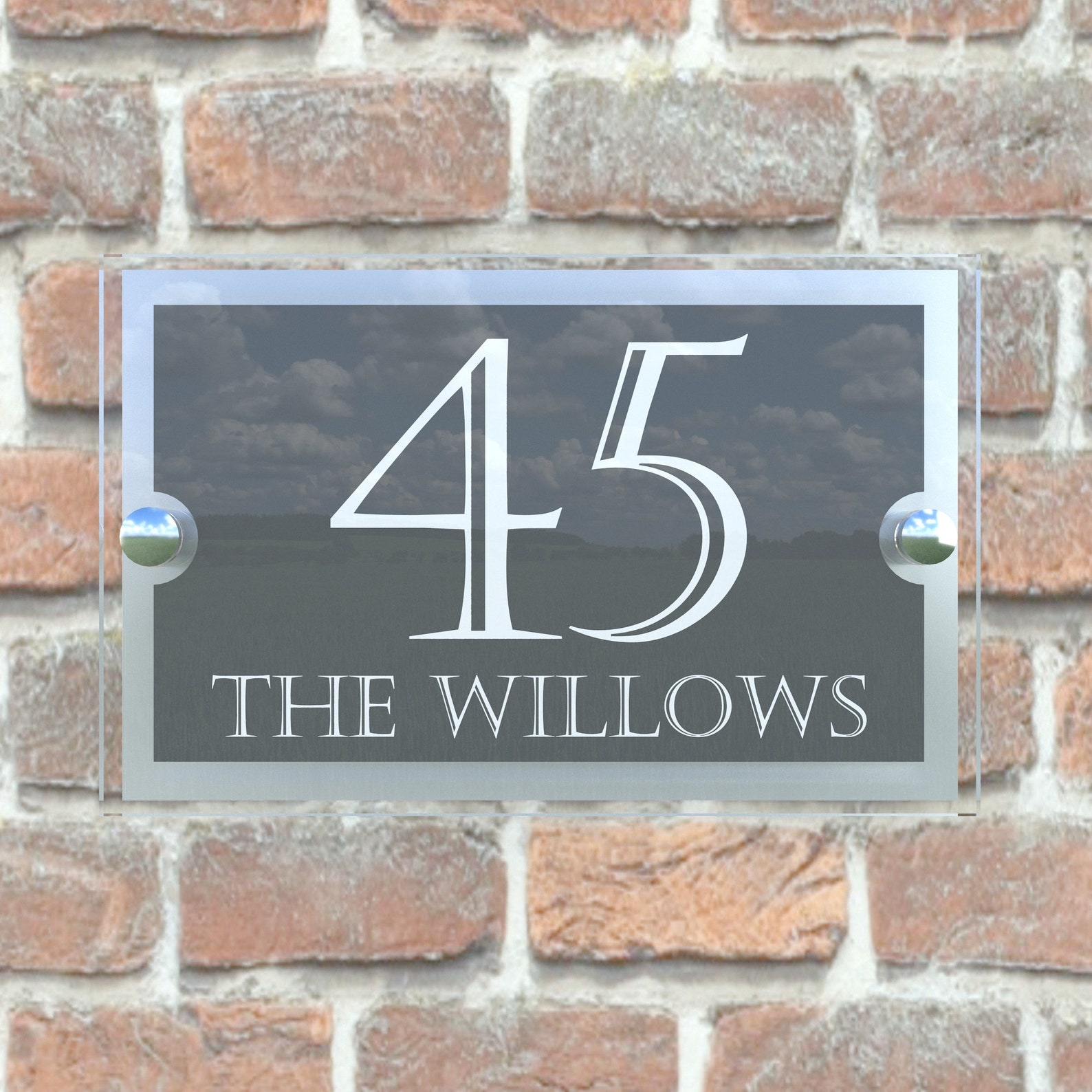 Acrylic & Aluminium Personalised Wall Plaque House Number - Etsy UK