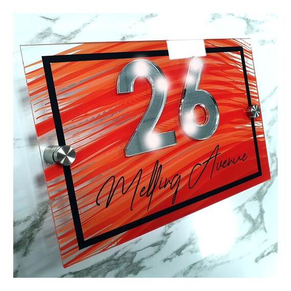 House Number Sign 3d Orange Printed Address Door Signage | Etsy