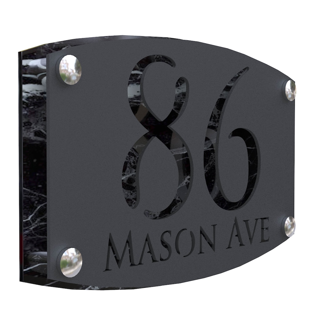 K Smart Sign | Carino | Laser Cut Grey House Sign Numbers Matt Gray ...