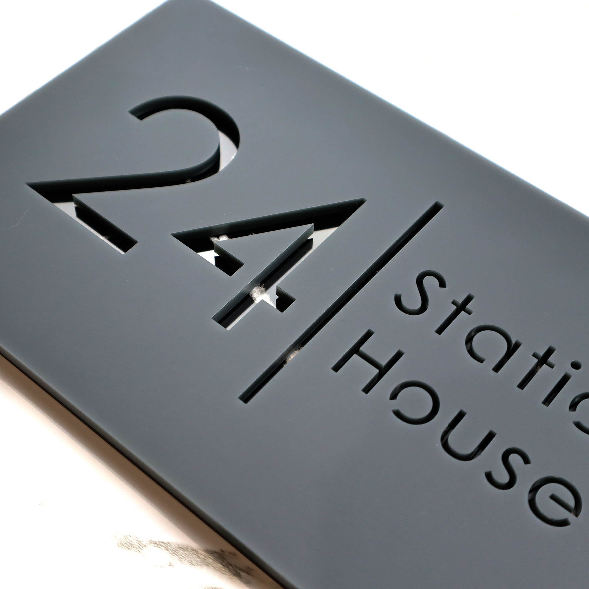 K Smart Sign | Bellissima H2 | Laser Cut Matt Dark Gray Anthracite ...