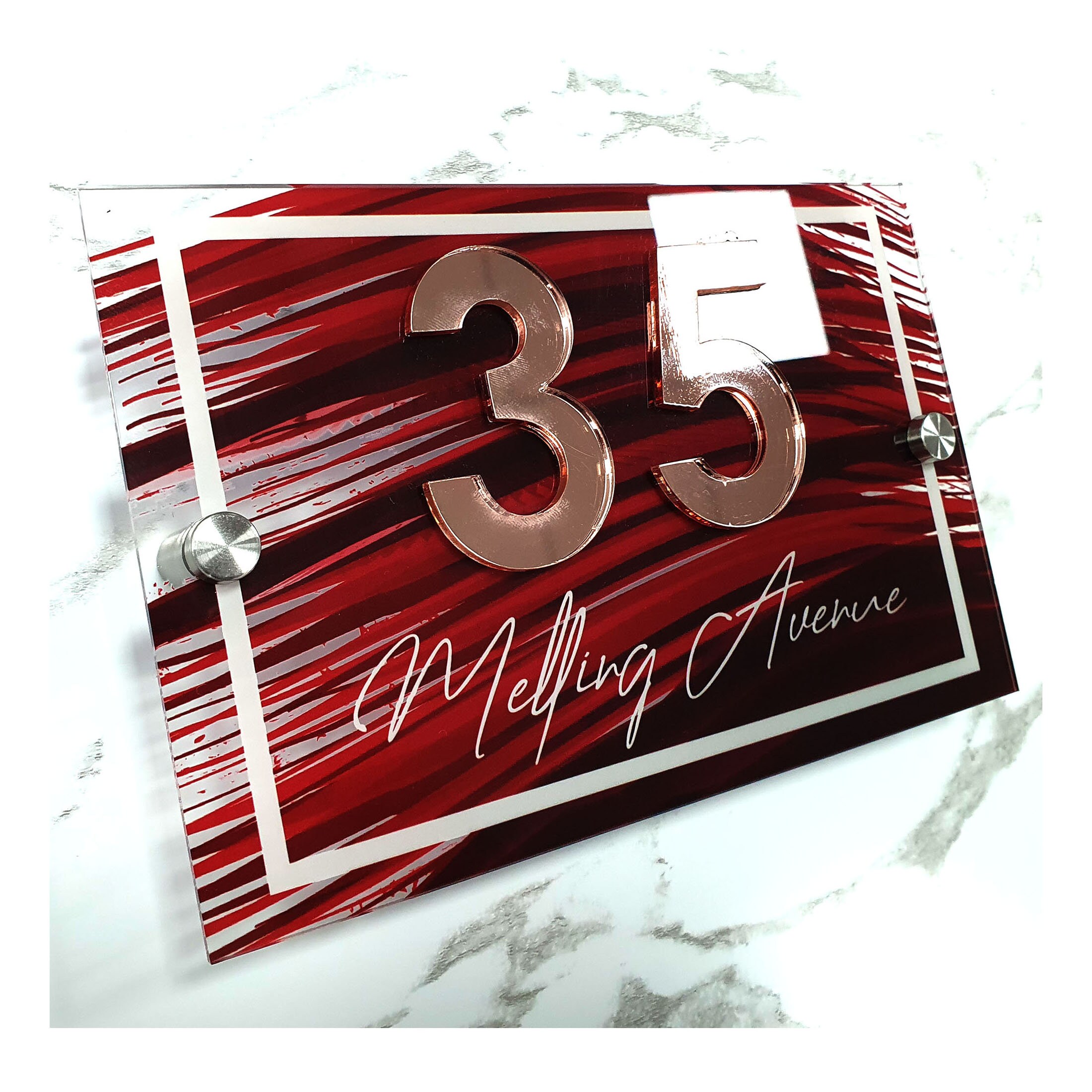 Rose Gold House Numbers Signs 3d Printed Address Door Numbers - Etsy