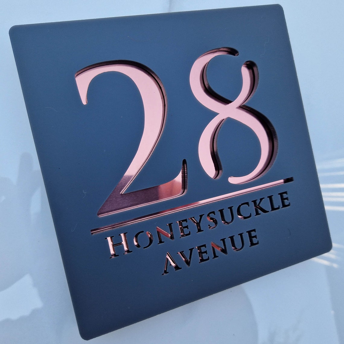 K Smart Sign Bellissima S1 Laser Cut Matt Grey & Rose Gold - Etsy UK