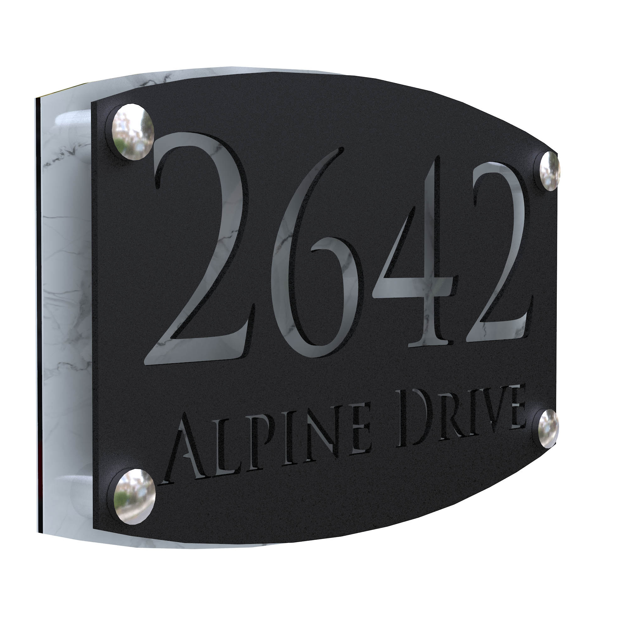 K Smart Sign | Carino | Laser Cut House Signs Numbers Matt Black ...