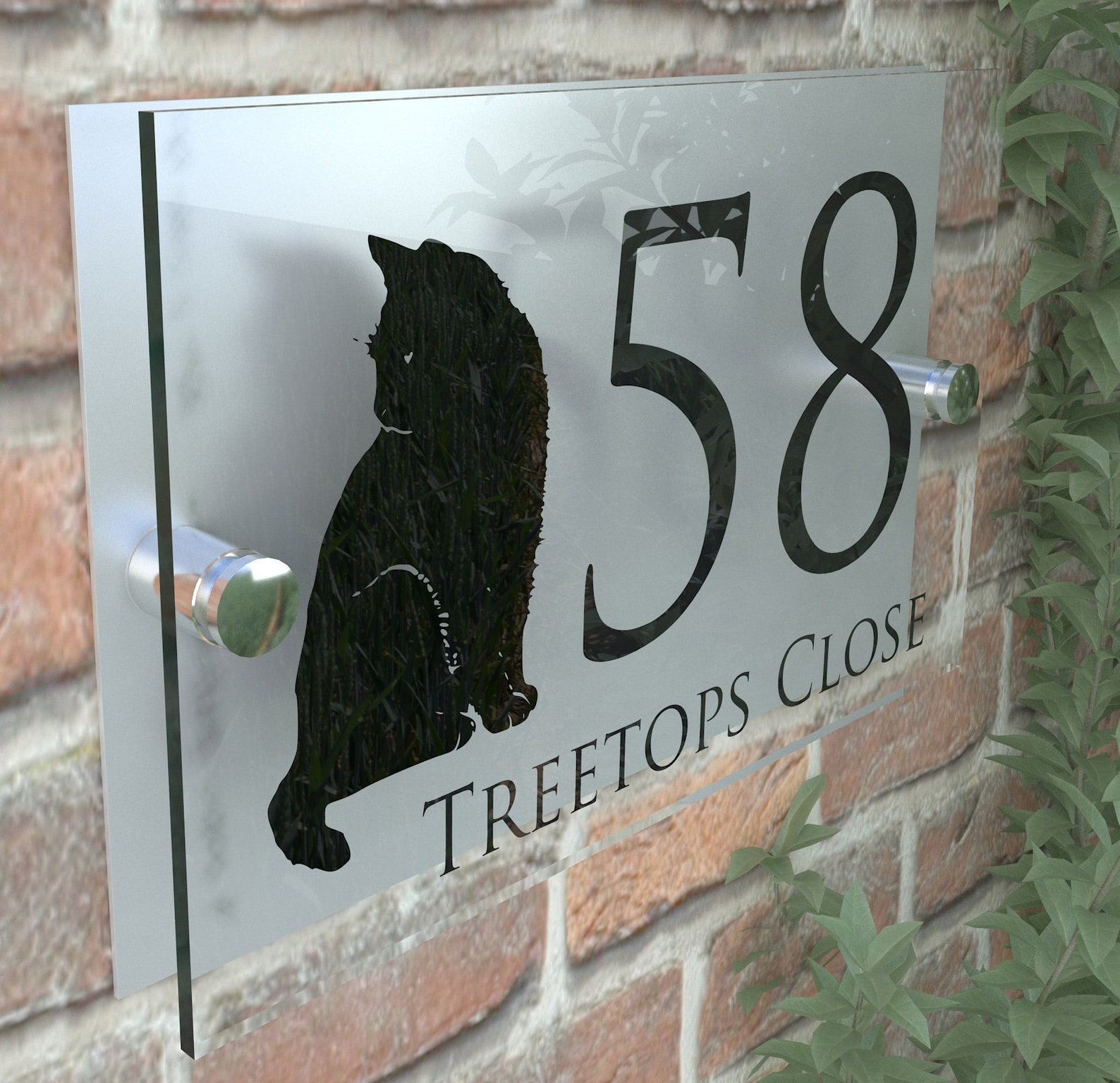 Modern Decorative Floral Contemporary Property Number Door - Etsy UK