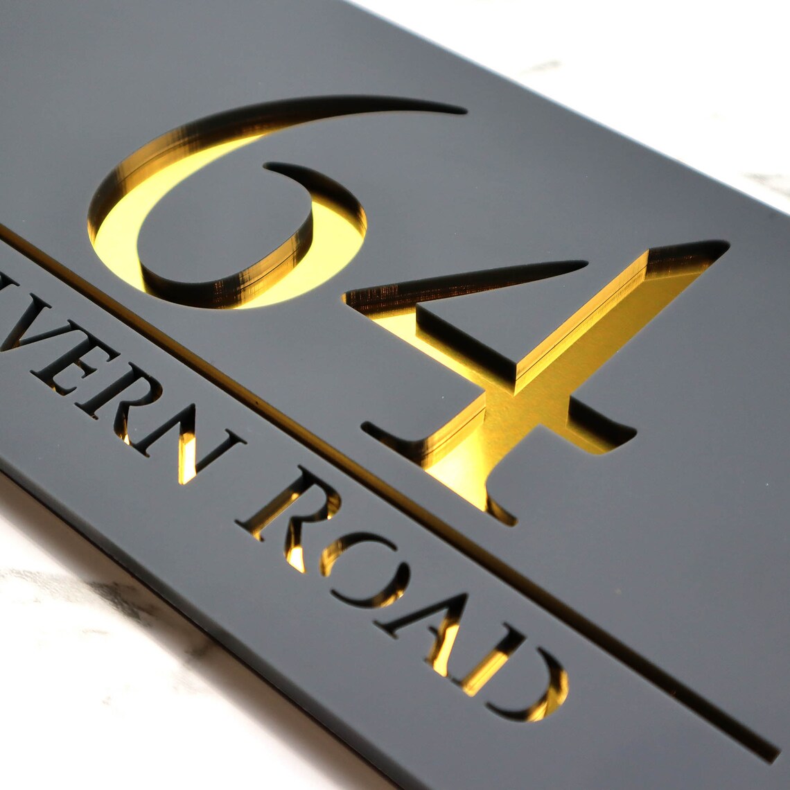 K Smart Sign Bellissima H3 Laser Cut Matt Gray Plaques & - Etsy