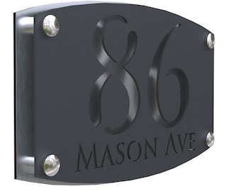 K Smart Sign Carino Laser Cut Grey House Sign Numbers Matt - Etsy