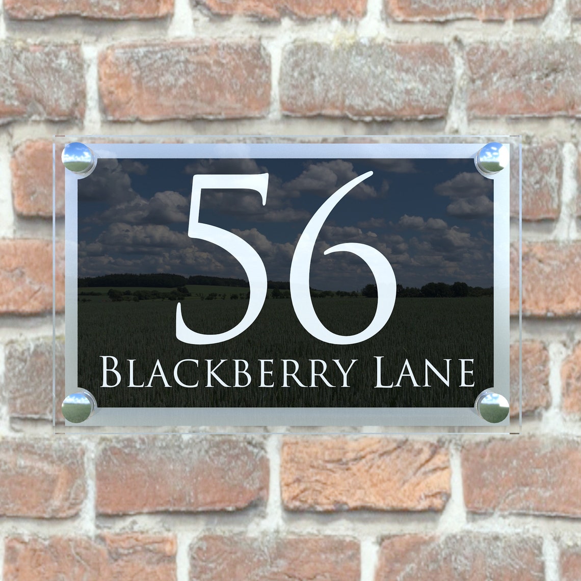 Acrylic & Aluminium House Signs Door Number PARA4-28WB-S-C | Etsy UK