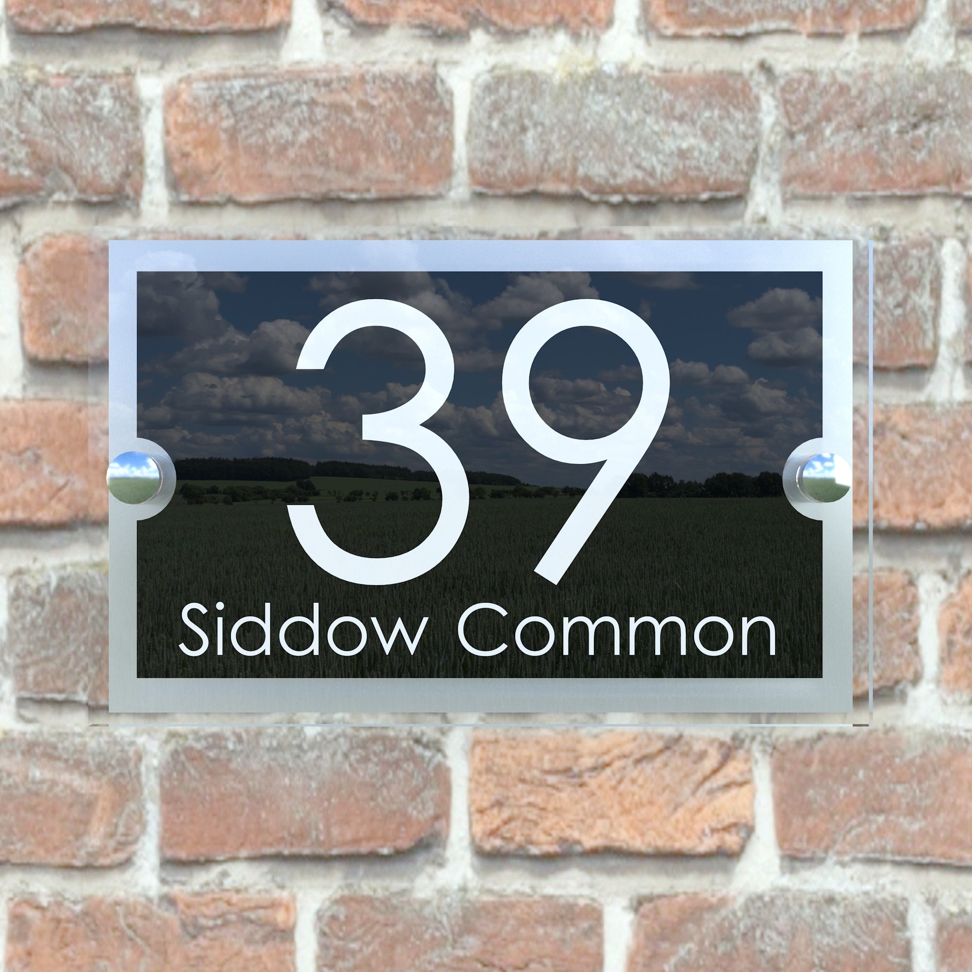 Acrylic & Aluminium Personalised Wall Plaque House Number - Etsy UK