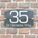 K Smart Sign Modern House Signs Plaque Door Number Street Glass Effect ...