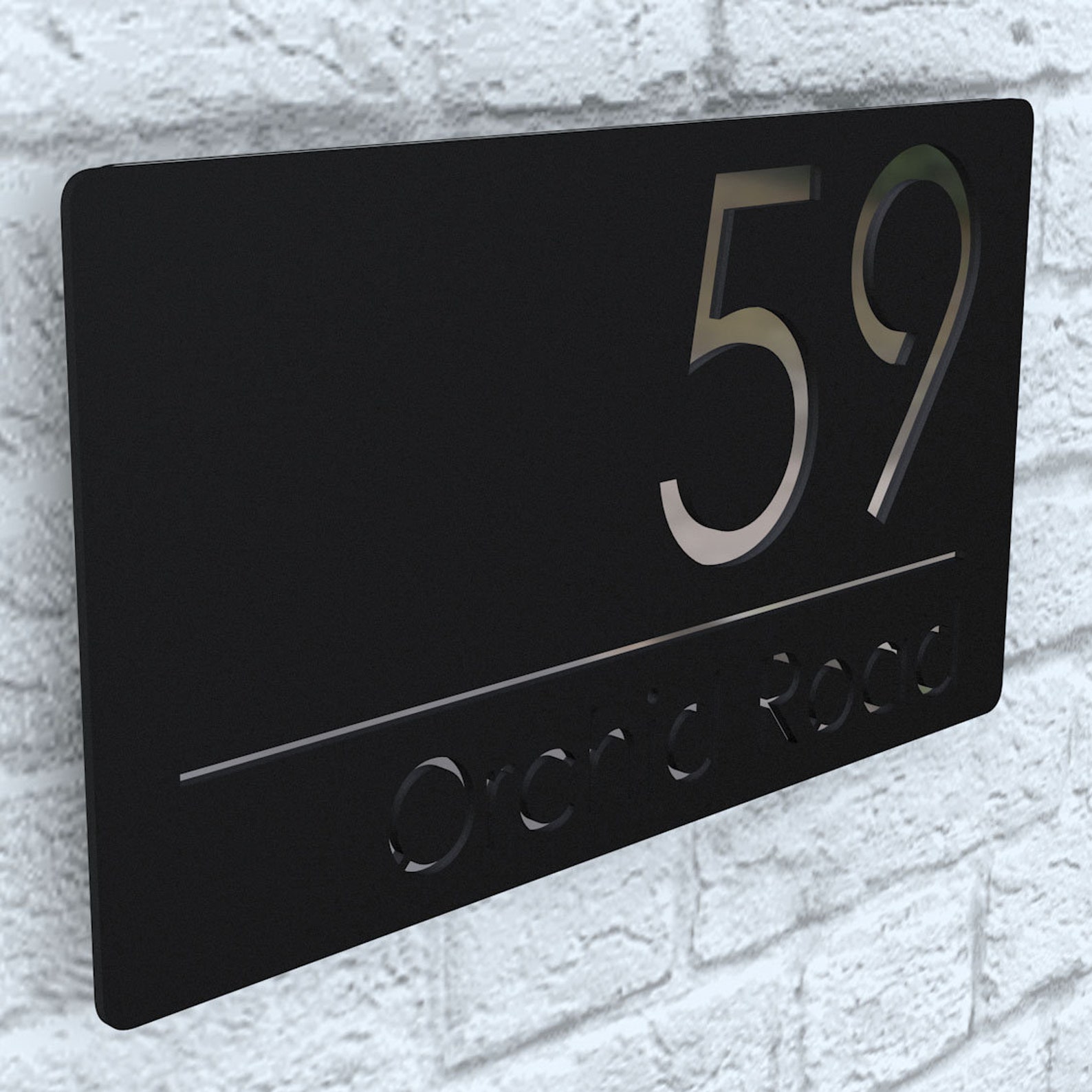 K Smart Sign Bellissima H1 Laser Cut Matt Black & Silver | Etsy UK