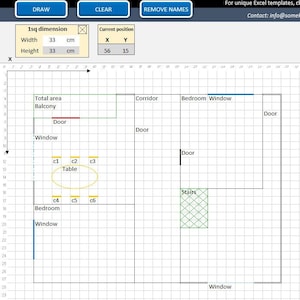 Automated Floor Plan Excel Template: Single-user License - Etsy