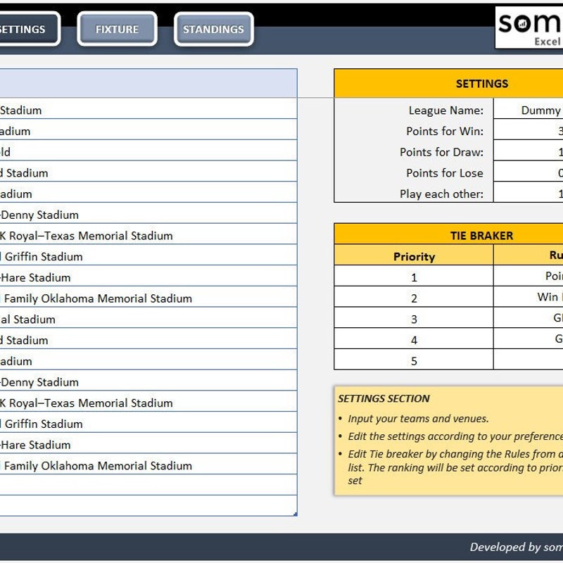 Fantasy football game spreadsheet template - Etsy.de