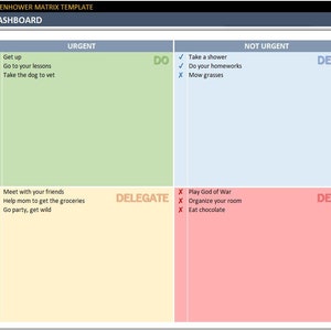 Eisenhower Matrix Excel Template: Task Priority Planner - Etsy