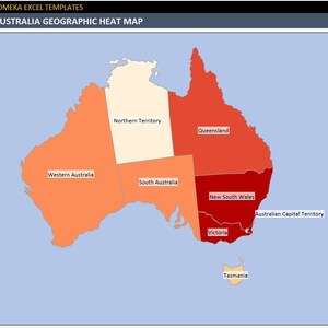 Australia Heat Map Generator: Excel Template With City Coloring - Etsy