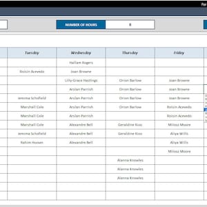 Employee Rotation Schedule Excel Template: Staff Planner Worksheet - Etsy