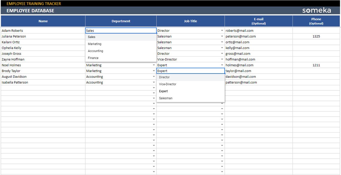 Employee Training Tracker | Google Sheets Template | Organize and Track ...
