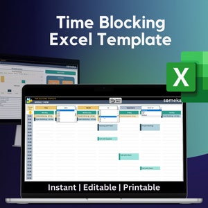 Time Blocking Excel Template: Weekly & Monthly Planner (printable) - Etsy
